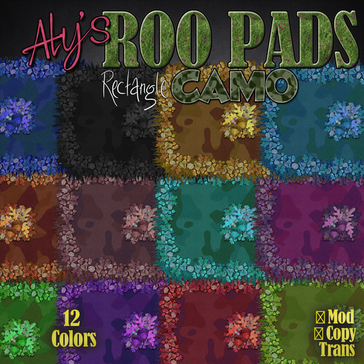 Second Life Marketplace - Aly's Camo Rectangle Roo Pads