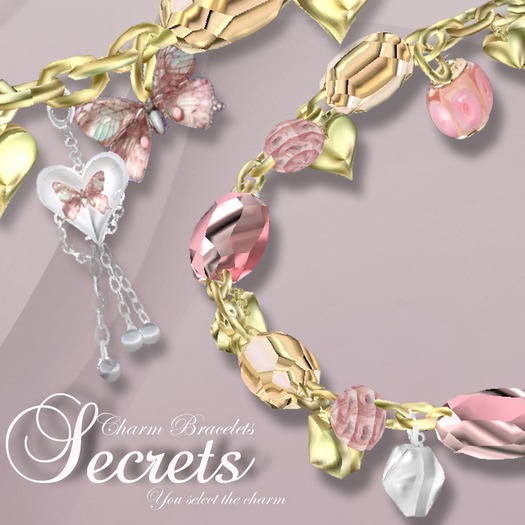 Second Life Marketplace - 007a-The Secrets 2Bracelets Gold/Silver/Pink ...
