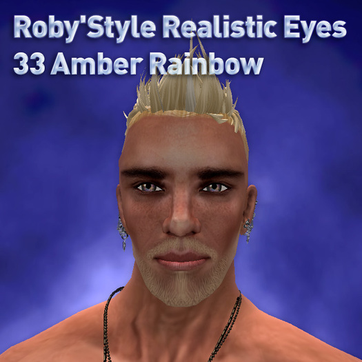 Second Life Marketplace - Roby'Style Realistic Eyes 33 Amber Rainbow