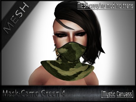 Second Life Marketplace - [MC] Mask-[MESH]-Camo Green 4 Boxed