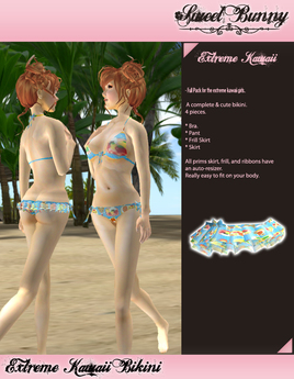 Second Life Marketplace - = - Sweet Bunny - = Extreme Kawaii Bikini - Minny Muu Blue