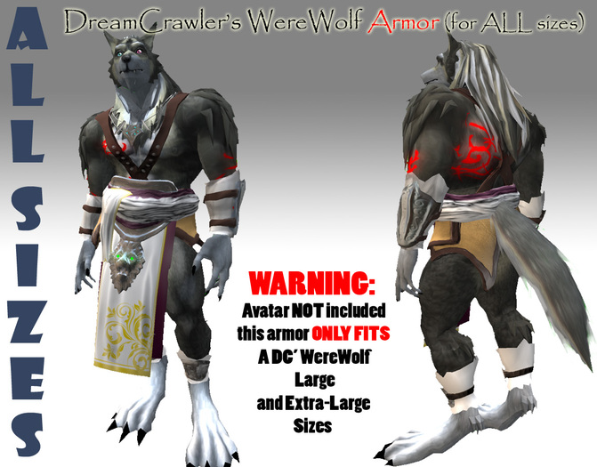 Second Life Marketplace - DreamCrawler's Classic Werewolf Armor