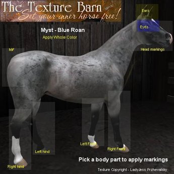 Second Life Marketplace - BC - Myst - Blue Roan Texture Pack