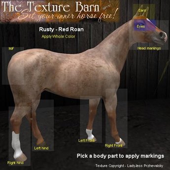 Second Life Marketplace - BC - Rusty - Red Roan Texture Pack
