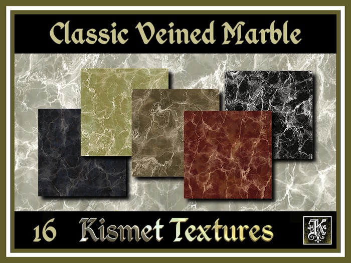Second Life Marketplace - *Kismet* Classic Veined Marble Textures (16)