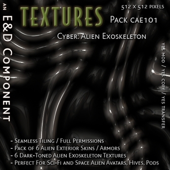 Second Life Marketplace - [CAE101] 6 Alien Skins Exoskeleton Armor ...