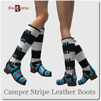Second Life Marketplace - Blackburns Camper Stripe Leather Boots