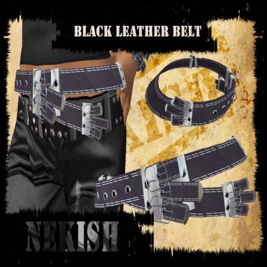 Second Life Marketplace - Black Leather Belt