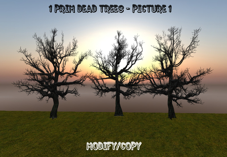 Second Life Marketplace - 15 Different 1 Prim Dead Trees - Creepy Trees ...