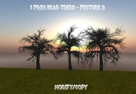 Second Life Marketplace - 15 Different 1 Prim Dead Trees - Creepy Trees ...
