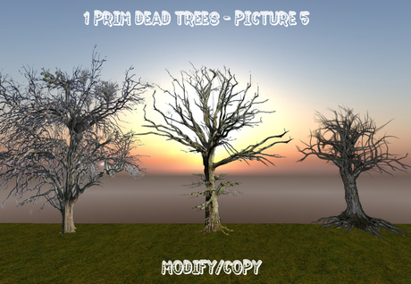 Second Life Marketplace - 15 Different 1 Prim Dead Trees - Creepy Trees ...