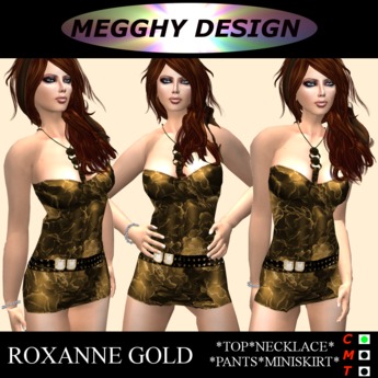 Second Life Marketplace - MEGGHY DESIGN - Roxanne Gold Minidress