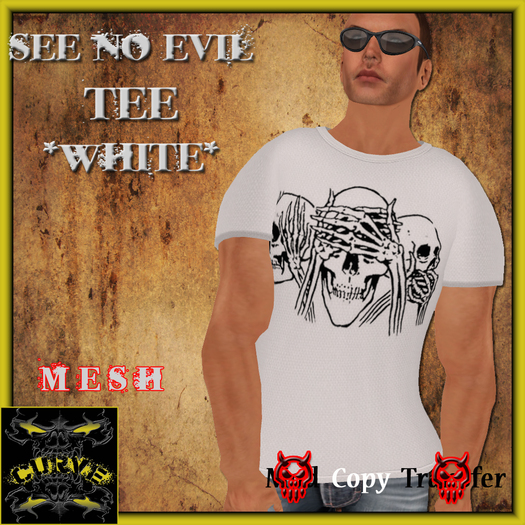 Second Life Marketplace - ::CURVE:: No Evil White Tee