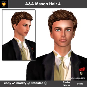 Second Life Marketplace - A&A Mason Hair 4 (Color 4 from 11 Colors ...