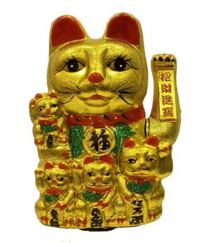Second Life Marketplace - CERAMIC MANEKI NEKO GOLD Waving Wealth Cat