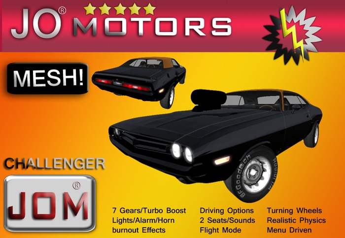 Second Life Marketplace - JoMotors Challenger v1.9 2012