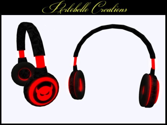 Second Life Marketplace - DJ headphones Portobello Red Devil.