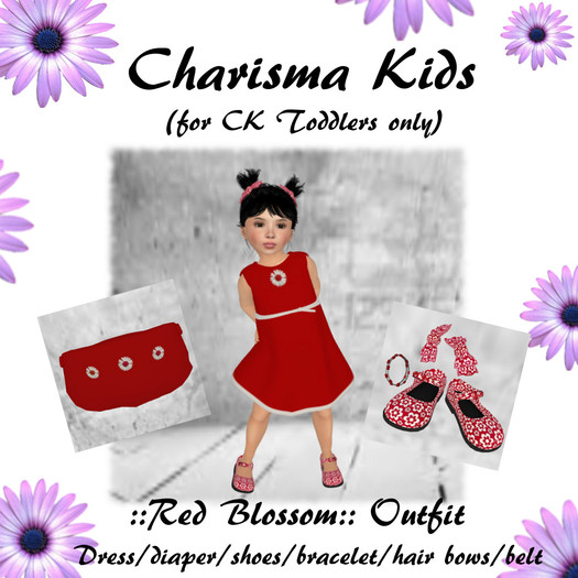 Second Life Marketplace - Charisma Kids ::Red Blossom:: Outfit BOX