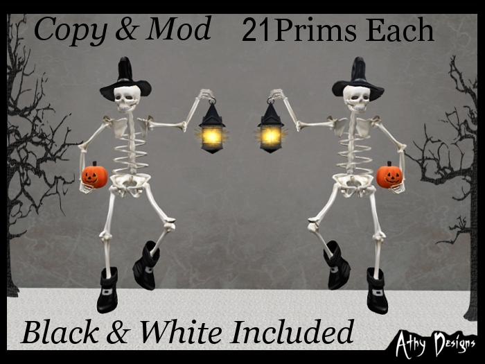 Second Life Marketplace - Athy Designs - Halloween Skeleton Lamp Posts ...