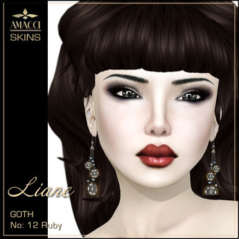 Second Life Marketplace - Amacci ~ Liane Skin (Goth) - 12 Ruby