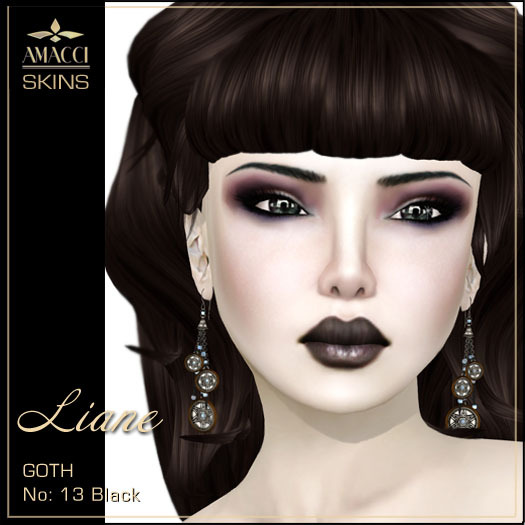 Second Life Marketplace - Amacci ~ Liane Skin (Goth) - 13 Black
