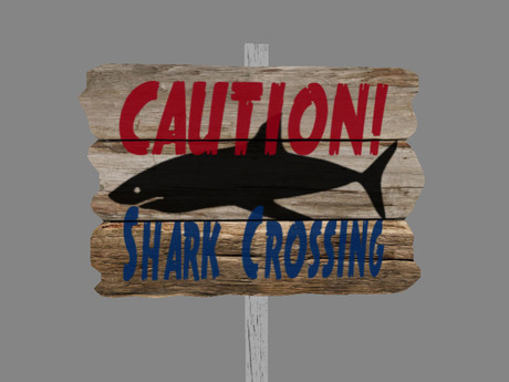 Second Life Marketplace - RE Old Wood Shark Crossing Sign - Beach or ...