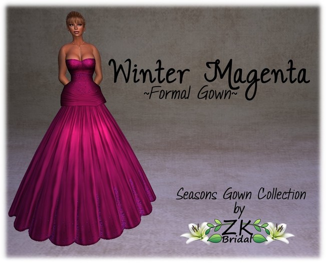 Second Life Marketplace - *ZK* Winter Magenta Gown