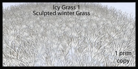 Second Life Marketplace - Icy grass 1 sculpted winter grass