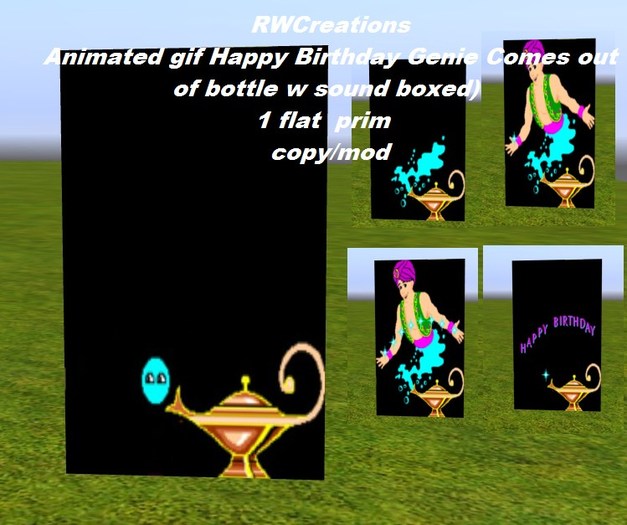 Second Life Marketplace - Animated gif Happy Birthday Genie Comes out ...