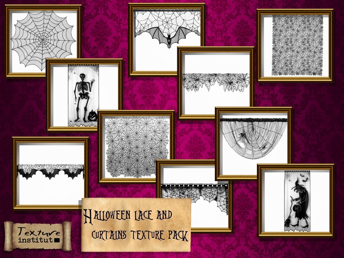 Second Life Marketplace - Halloween Lace and Curtains Texture Pack