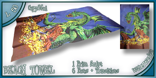 Second Life Marketplace - WaterWorks Smooth Animated Beach Towel - Dragon