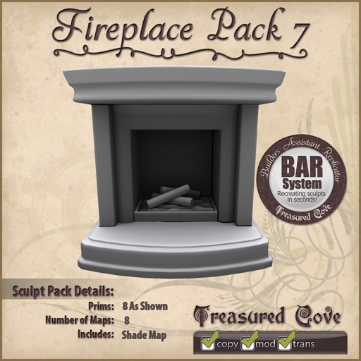 Second Life Marketplace - -TC- Fireplace Pack 7 Clearance Priced