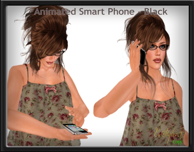 Second Life Marketplace - ~*Es Stylez*~ Animated Smart Phone - Black
