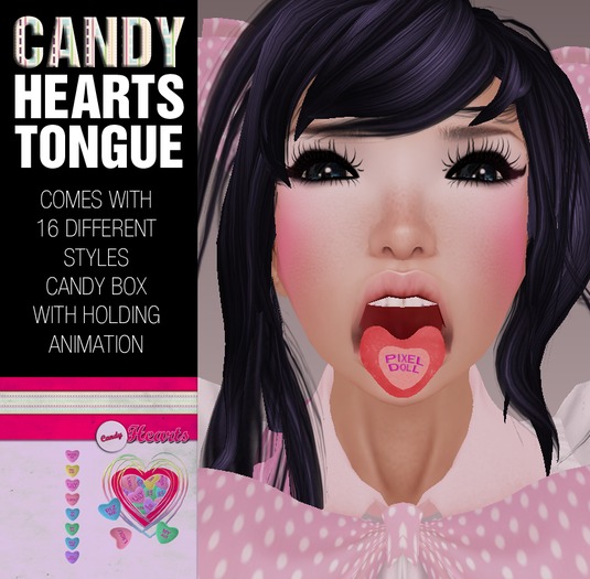 Second Life Marketplace Zup Candy Hearts Tongue Pack Limited Promo