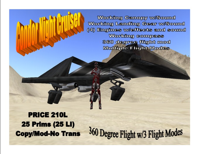 Second Life Marketplace - Condor Night Cruiser
