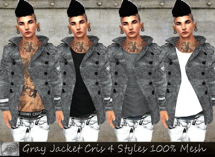 Second Life Marketplace - [M.o.w] Gray Jacket Cris (Bag Wear)