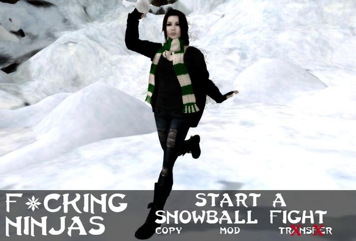 Second Life Marketplace - *FN* Start a Snowball Fight Pose + Snowball