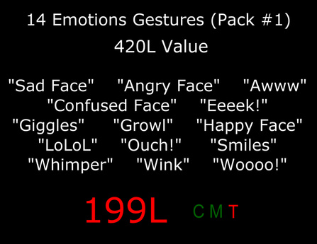 Second Life Marketplace - ~SHUP BISH Gestures~ EMOTIONS GESTURE PACK #1