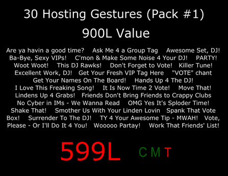 Second Life Marketplace - ~SHUP BISH Gestures~ CLUB HOSTING PACK #1