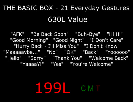 Second Life Marketplace - ~SHUP BISH Gestures~ THE BASIC BOX = 21 Basic ...