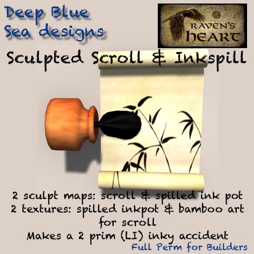 Second Life Marketplace - *RH* & DBS Scroll & Ink spill (crated)