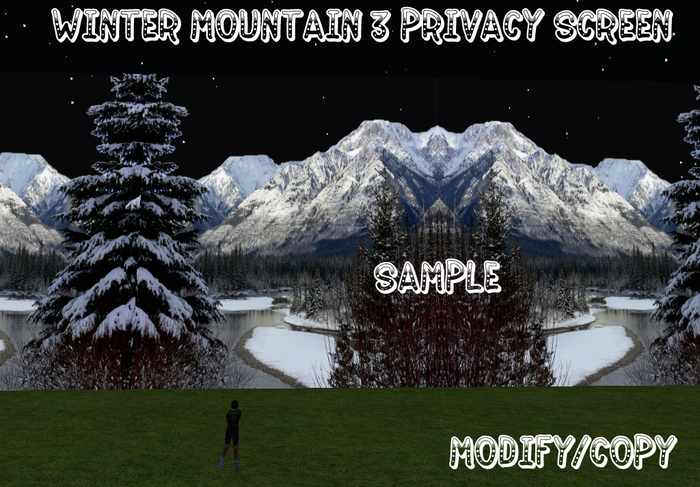 Second Life Marketplace - 20x20 Winter Mountain 3 Privacy Screen (Seamless)