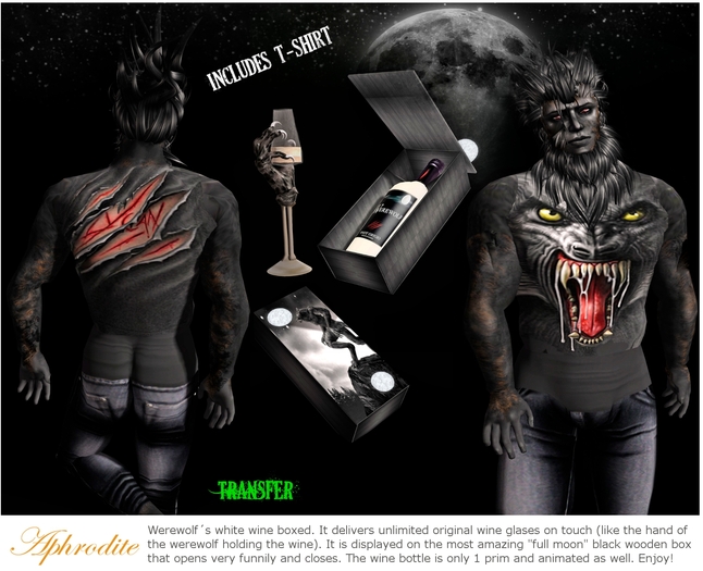 Second Life Marketplace - Aphrodite Werewolf white wine bottle ...