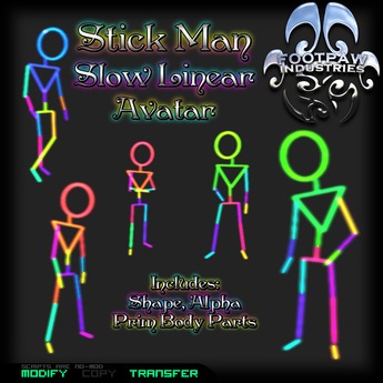 Second Life Marketplace - [FPI] Stick Man Slow Linear Rave Avatar