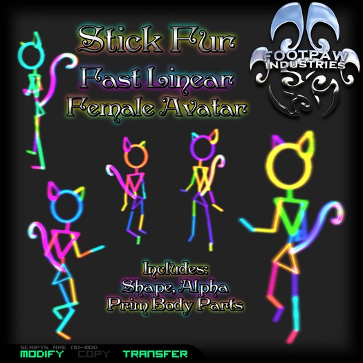 Second Life Marketplace - [FPI] Stick Fur Female Fast Linear Rave Avatar