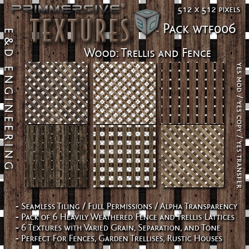 Second Life Marketplace - [WTF006] 6 512px Garden Trellis and Lattice ...