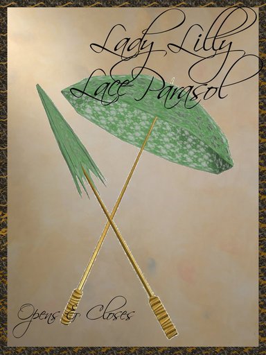 Second Life Marketplace - *Goddess* Lady Lilly Lace parasol in Green