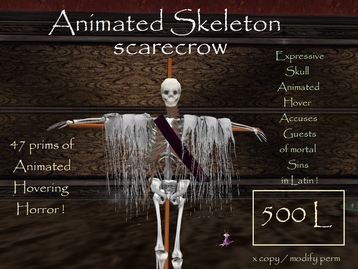 Second Life Marketplace - Animated Skeleton Scarecrow+ Sounds