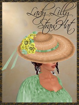 Second Life Marketplace - *Goddess* Lady Lilly Straw Hat in Green