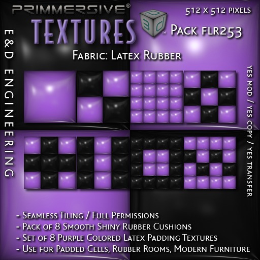 Second Life Marketplace - [FLR253] 8 Purple Latex and Black Latex ...